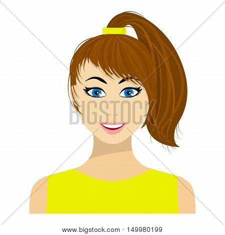 Brunette Icon Flat Vector & Photo (Free Trial) | Bigstock