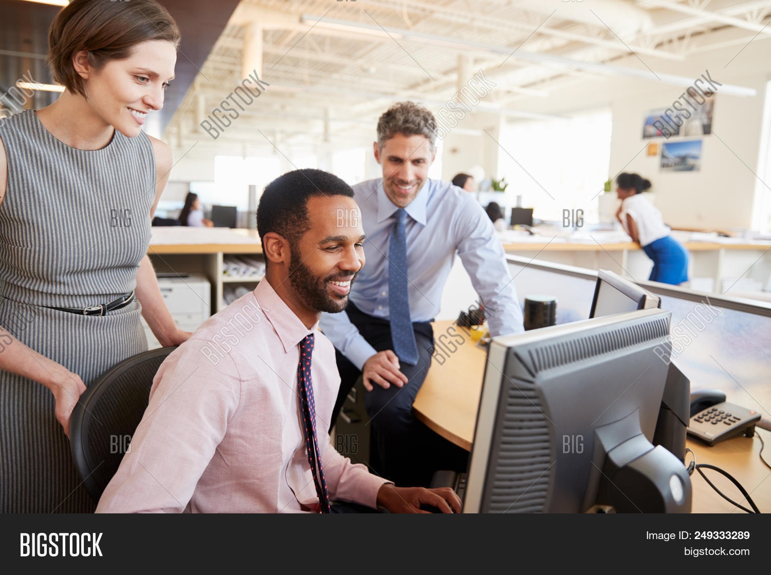 Three Happy Colleagues Image & Photo (Free Trial) | Bigstock