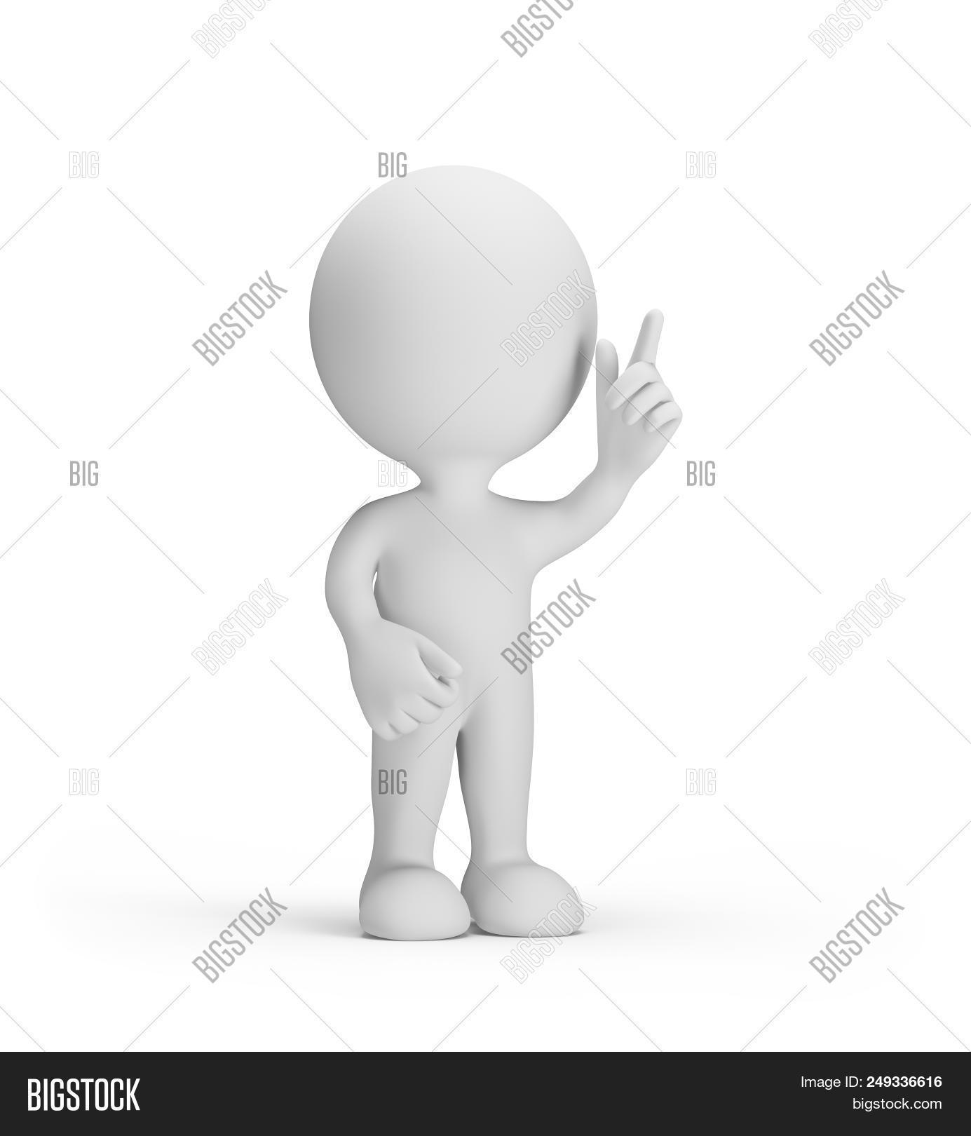 3d Man Raised Finger Image & Photo (Free Trial) | Bigstock