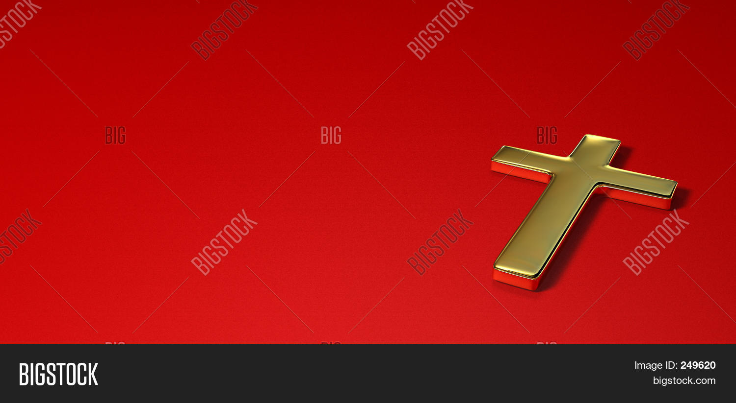 Gold Cross On Red Image & Photo (Free Trial) | Bigstock