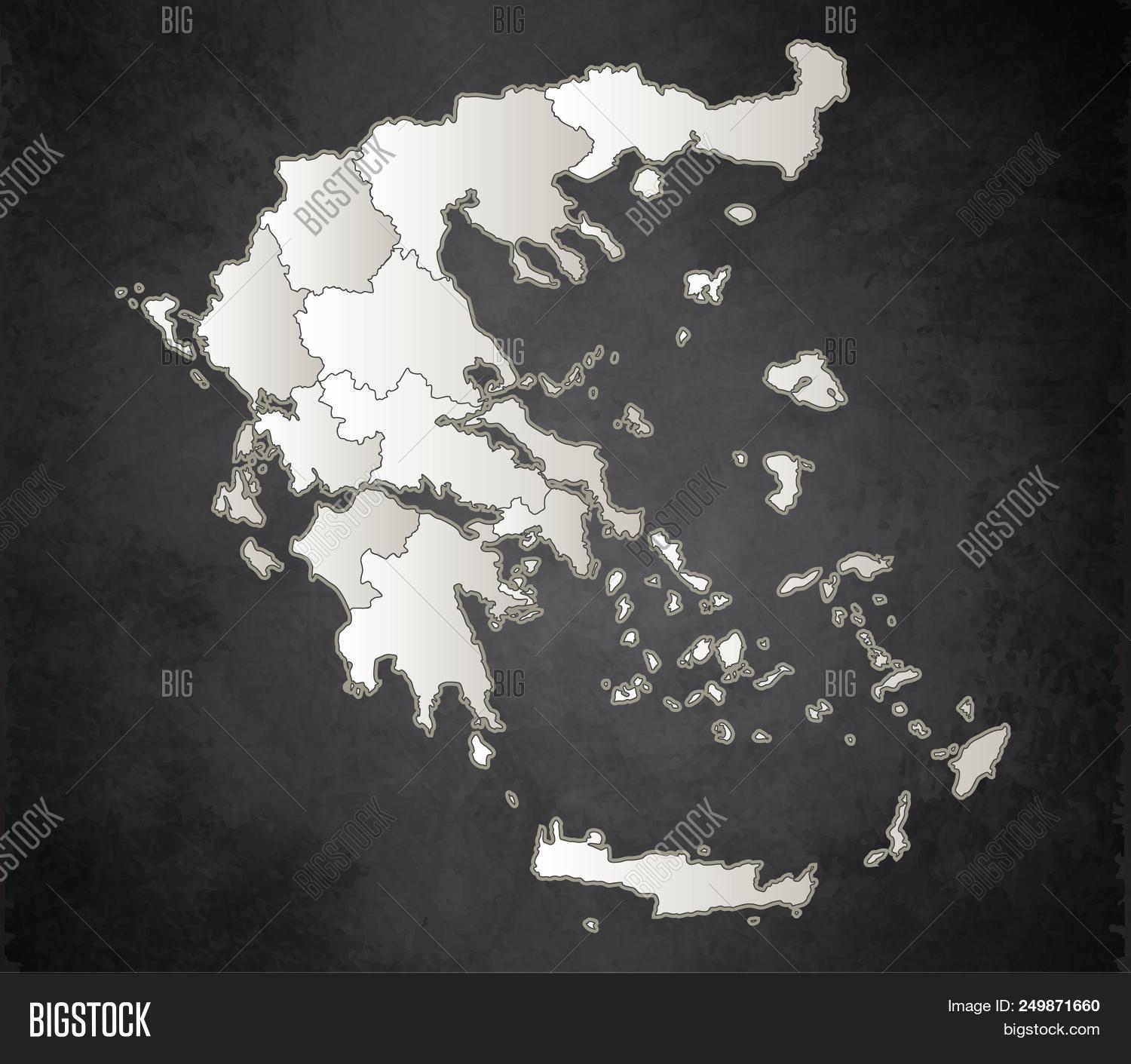 Greece Map Black White Image & Photo (Free Trial) | Bigstock