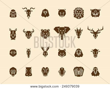 24 Animal Head Icons Vector & Photo (Free Trial) | Bigstock