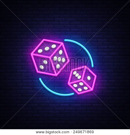 Dice Neon Sign Vector Vector & Photo (Free Trial) | Bigstock