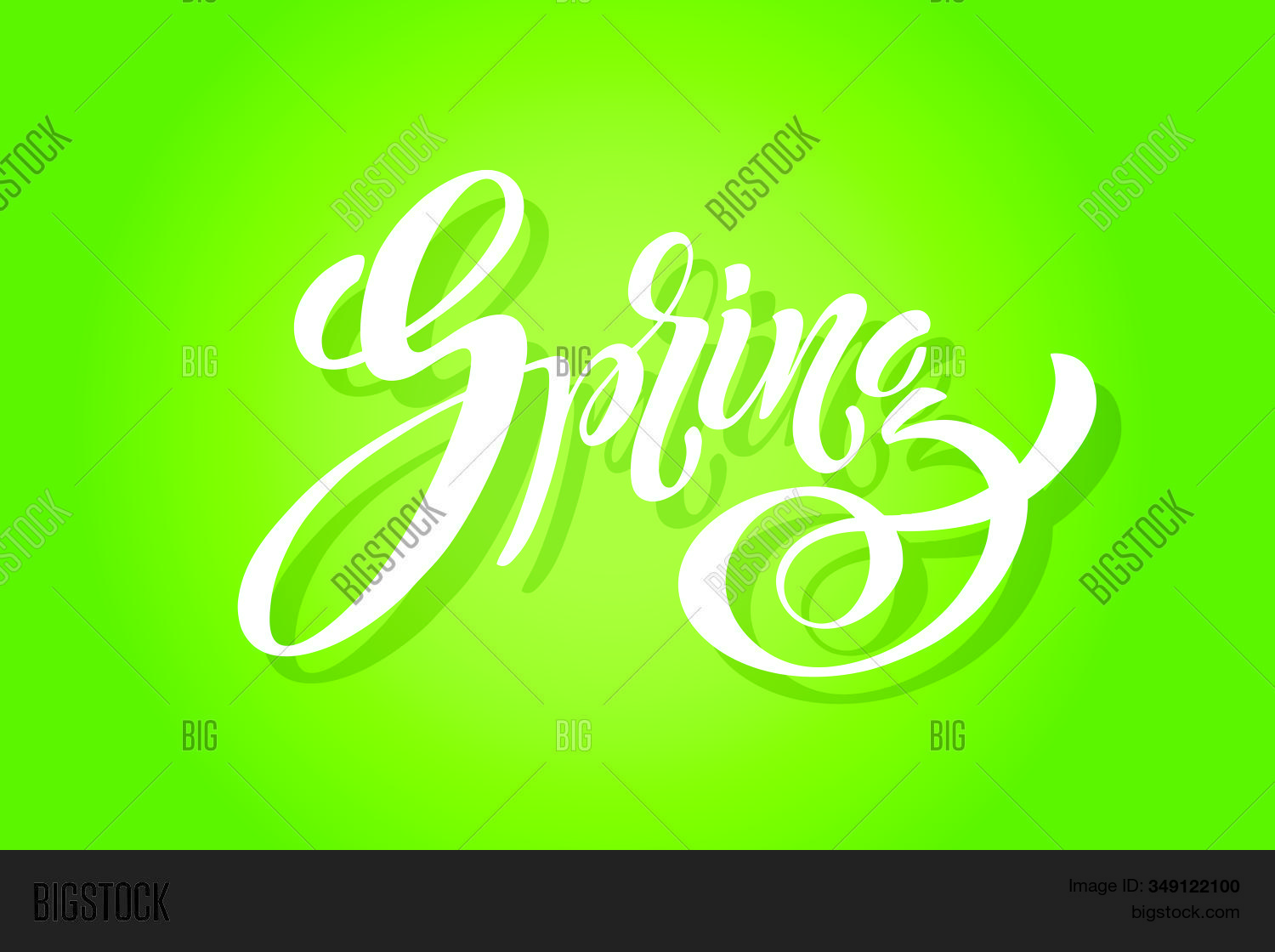 Inscription Spring. Vector & Photo (Free Trial) | Bigstock