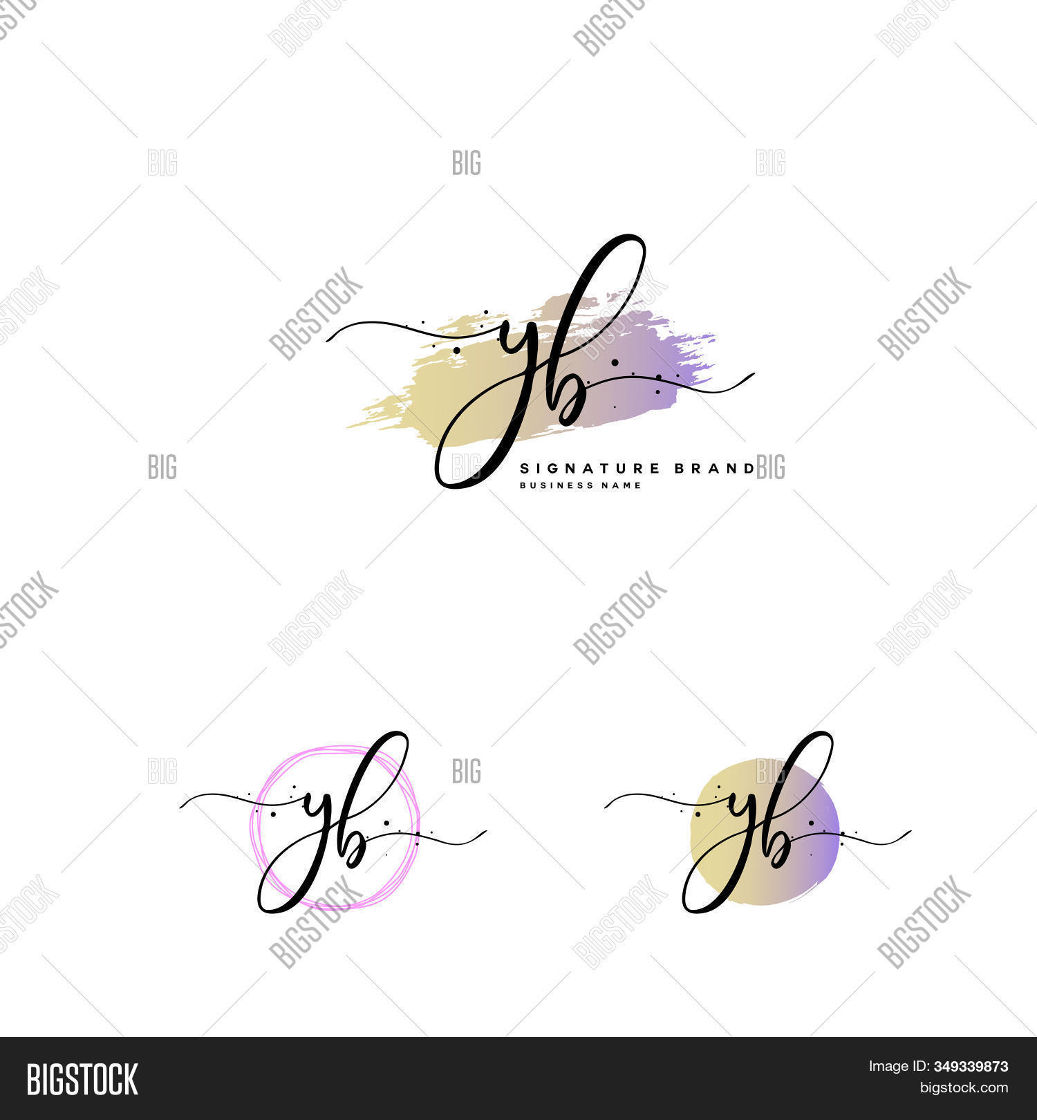 Y B Yb Initial Letter Vector & Photo (Free Trial) | Bigstock