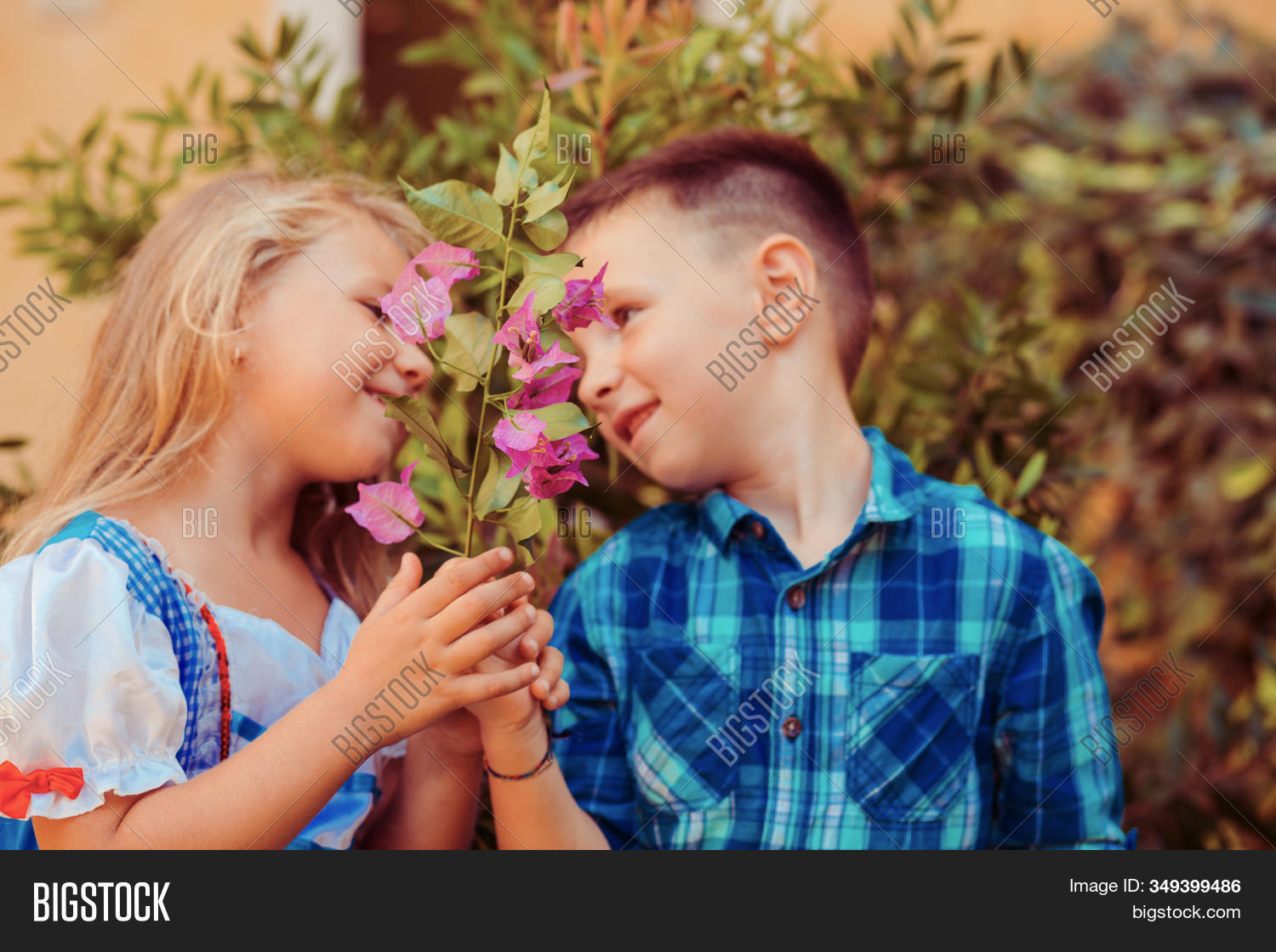 Two Children Smell Image & Photo (Free Trial) | Bigstock