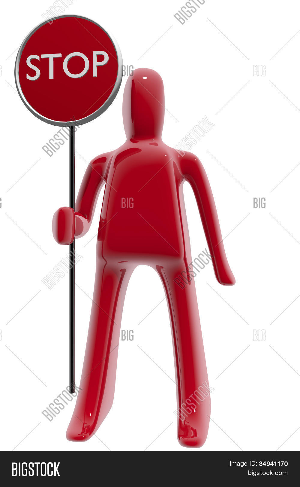 Imagen y foto Persona Con Señal (prueba gratis) | Bigstock