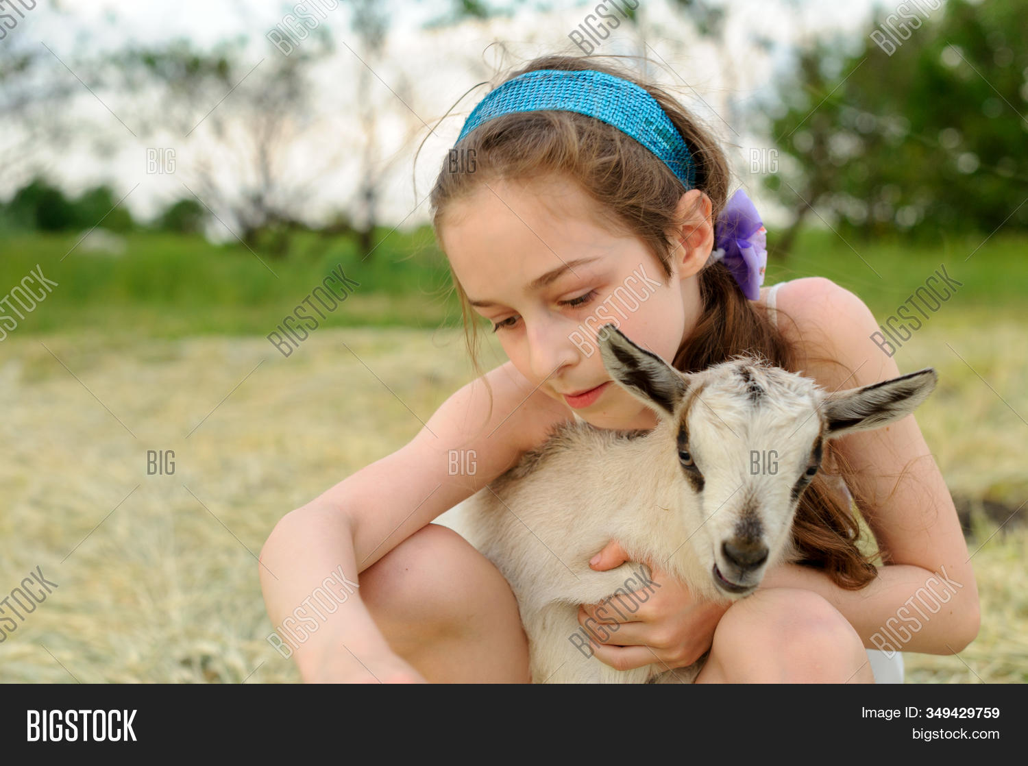 Girl Baby Goat On Farm Image & Photo (Free Trial) | Bigstock