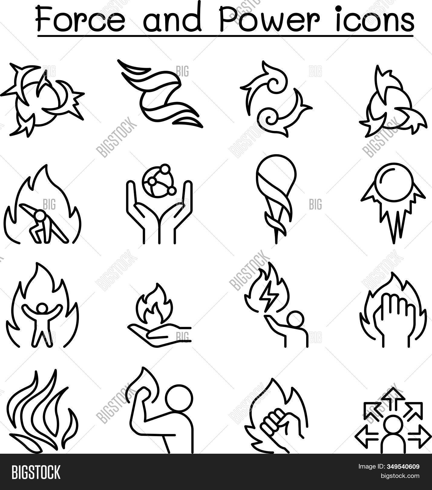 Force Power Icon Set Vector & Photo (Free Trial) | Bigstock