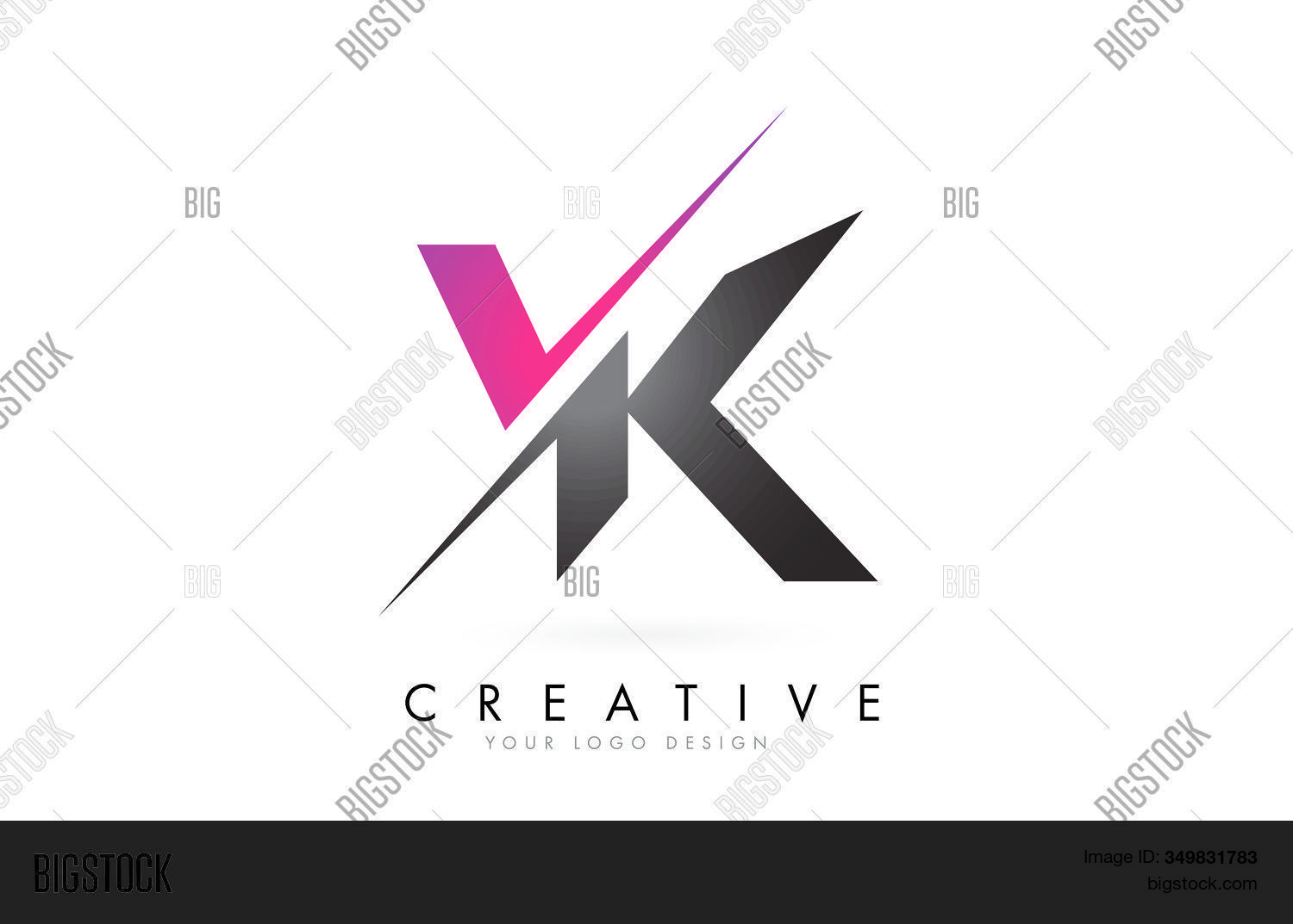 Vk V K Letter Logo Vector & Photo (Free Trial) | Bigstock