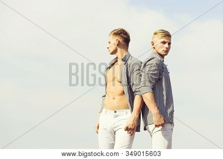 Handsome Twins Posing Image & Photo (Free Trial) | Bigstock
