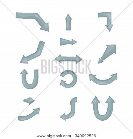 Arrow Gray Icons Set Vector & Photo (Free Trial) | Bigstock