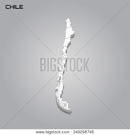 Chile 3d Map Borders Vector & Photo (Free Trial) | Bigstock