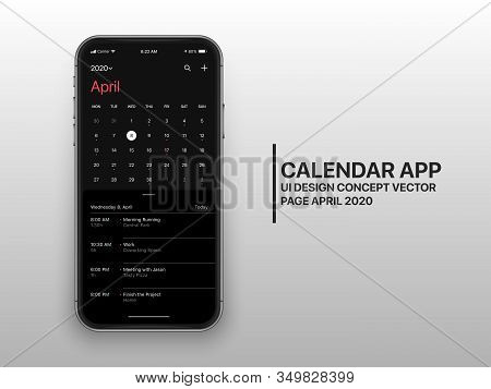 Calendar App Page Vector & Photo (Free Trial) | Bigstock