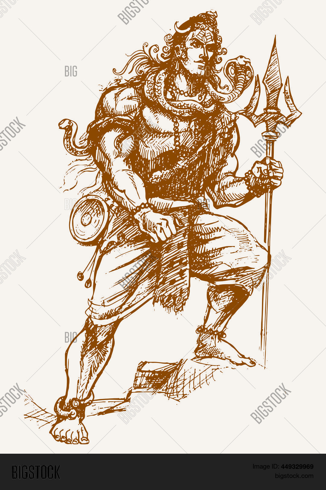 Sketch Hindu Powerful Vector & Photo (Free Trial) | Bigstock