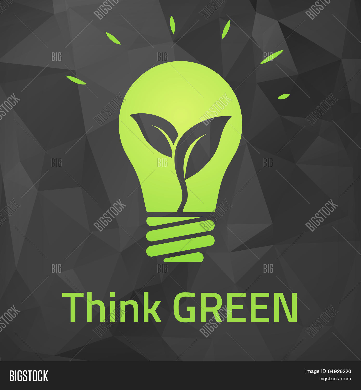 Think Green Eco Bulb Vector & Photo (Free Trial) | Bigstock