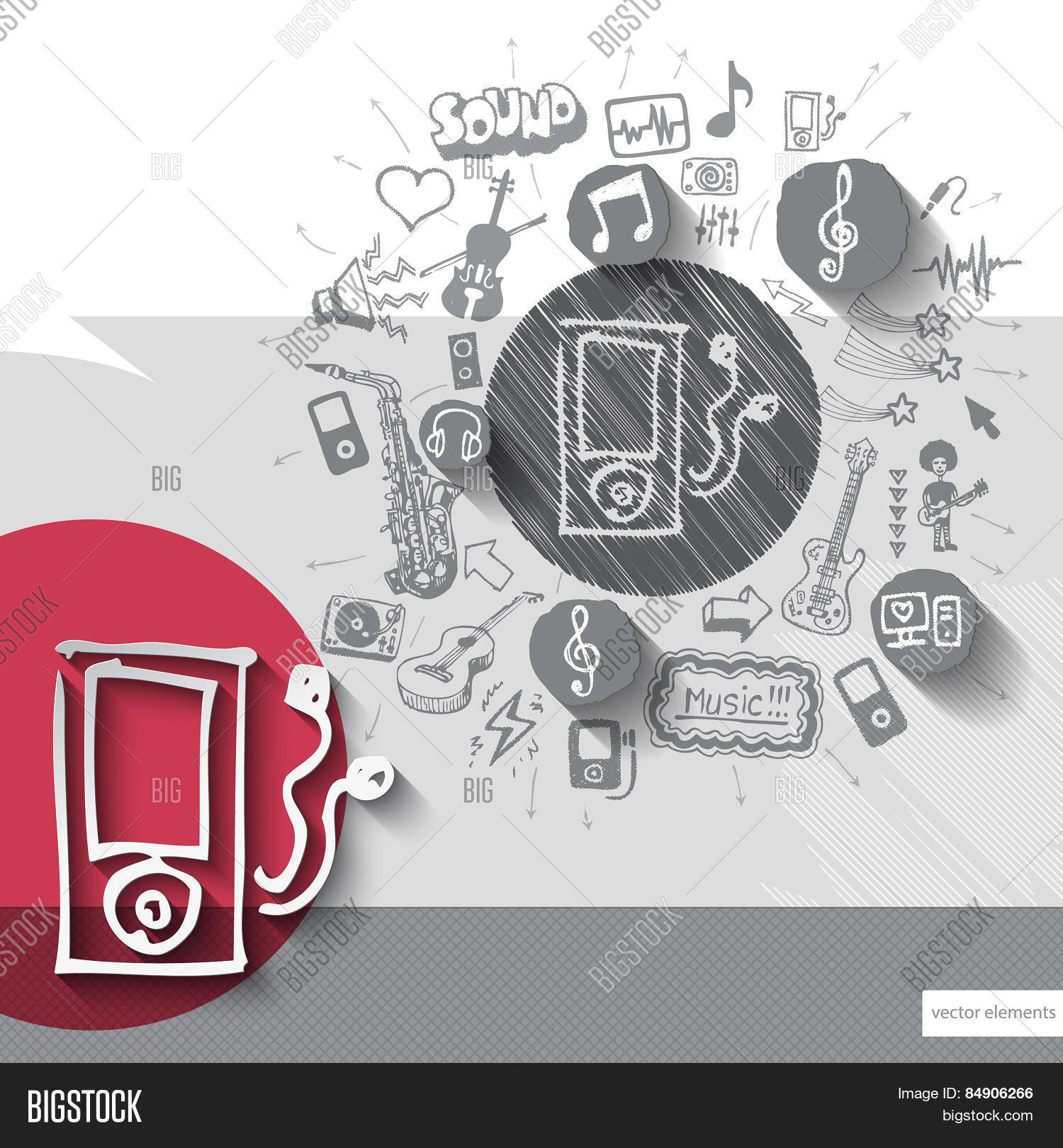 Hand Drawn Walkman Vector & Photo (Free Trial) | Bigstock