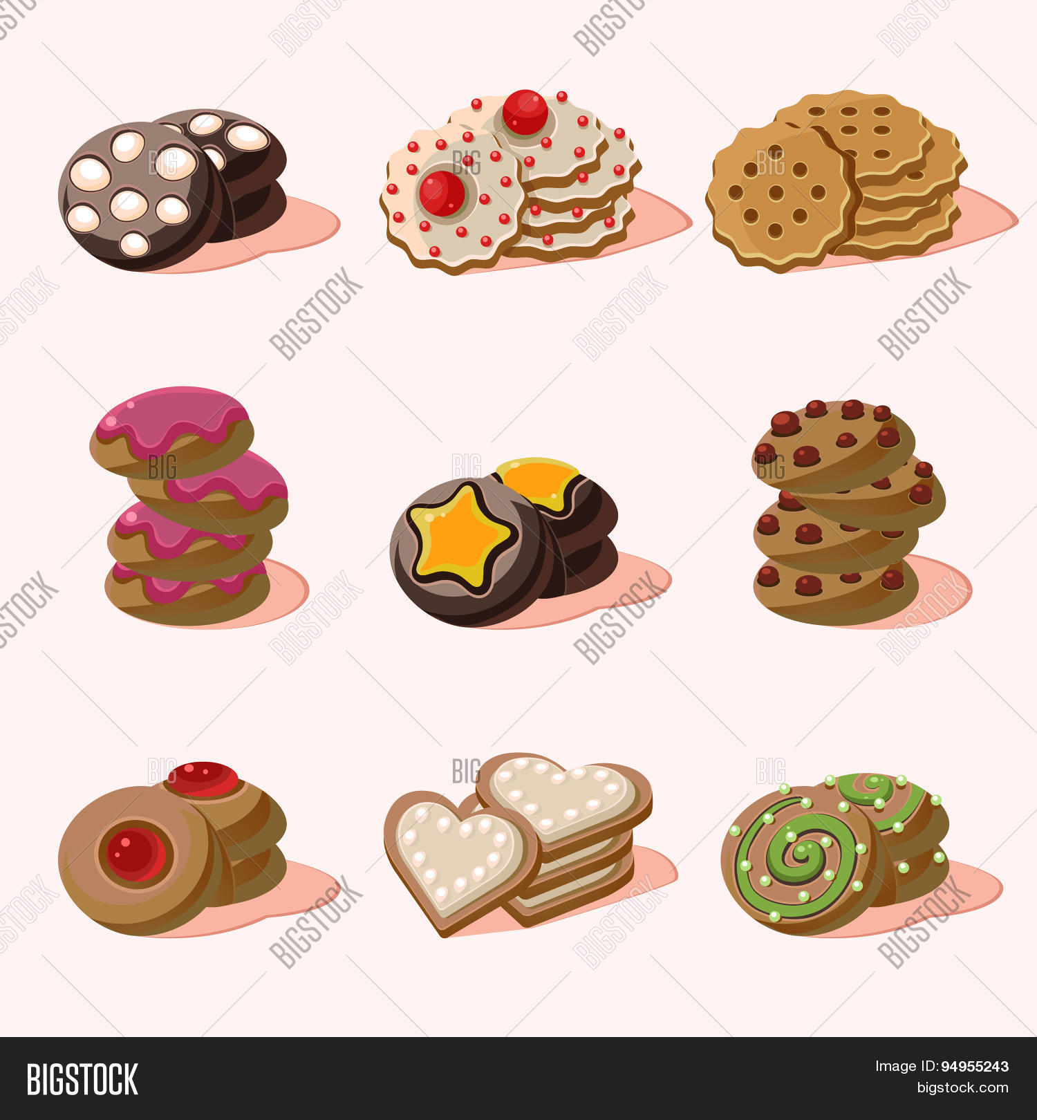 Cookies Cartoon Vector & Photo (Free Trial) | Bigstock