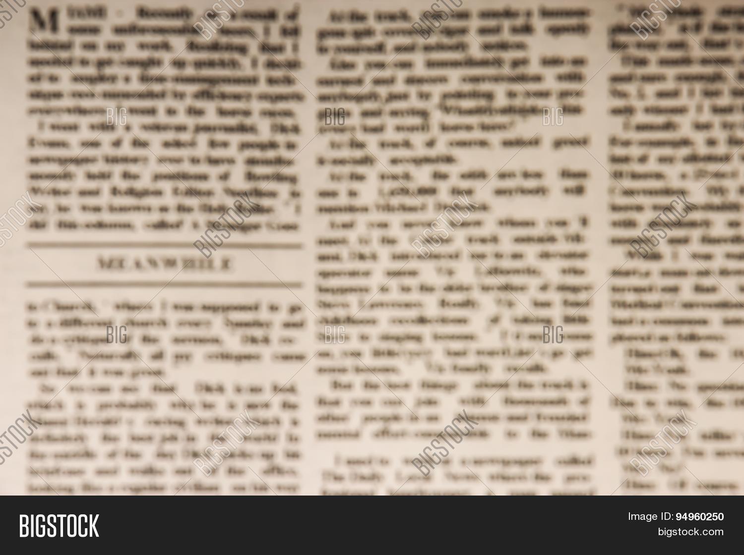 Blurred Newspaper Image & Photo (Free Trial) | Bigstock