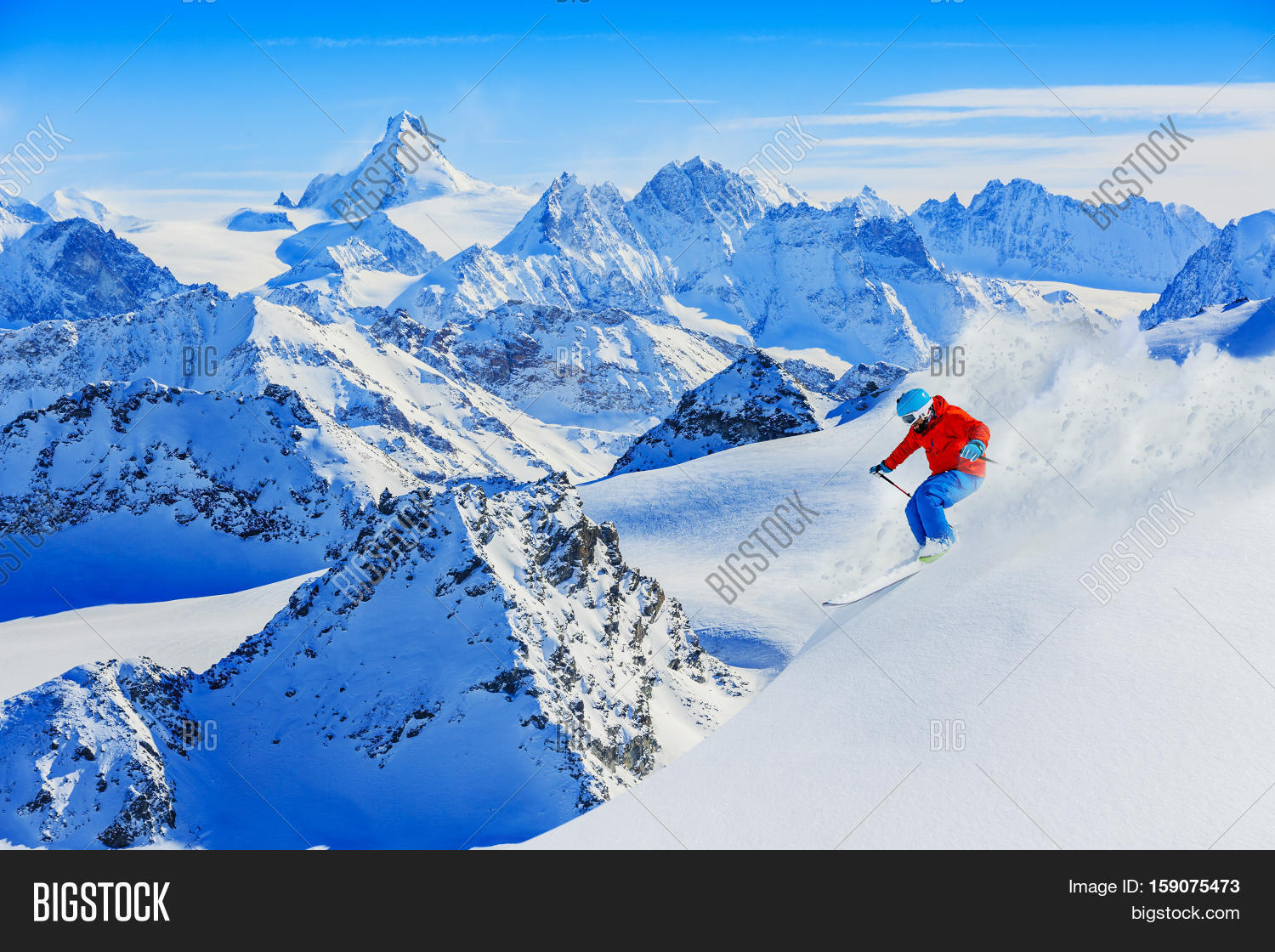 Skiing Amazing View Image & Photo (Free Trial) | Bigstock