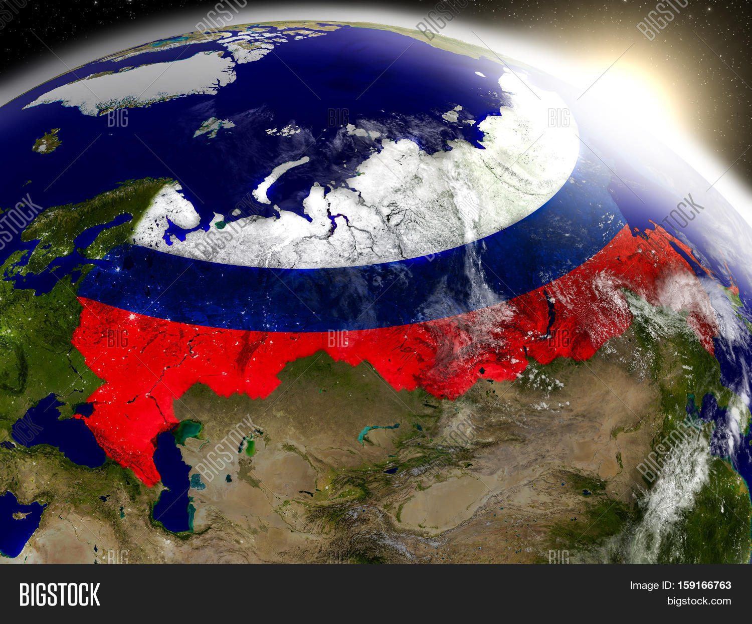 Russia Flag Rising Sun Image & Photo (Free Trial) | Bigstock