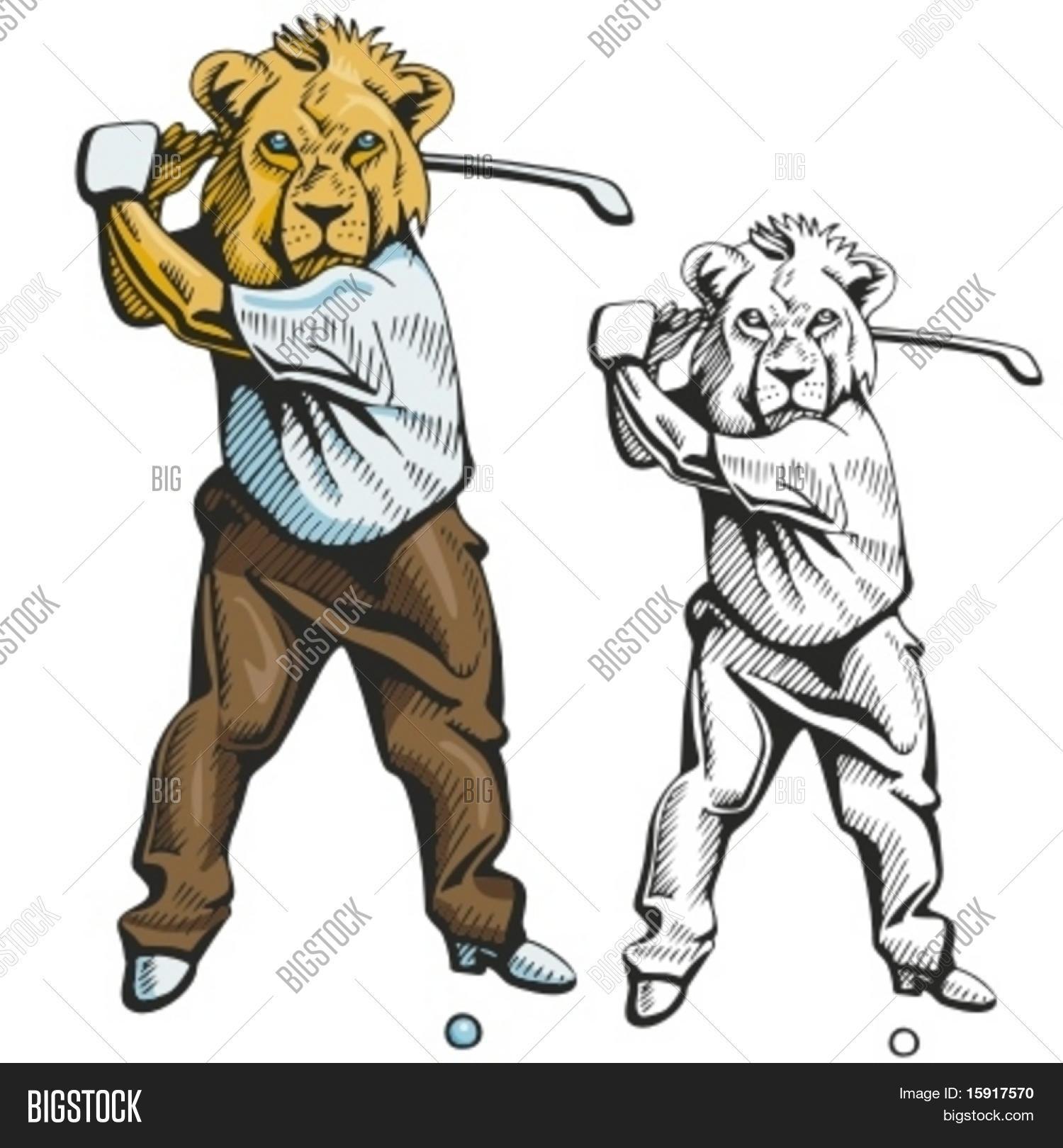 Lion Golf Mascot. Vector & Photo (Free Trial) | Bigstock