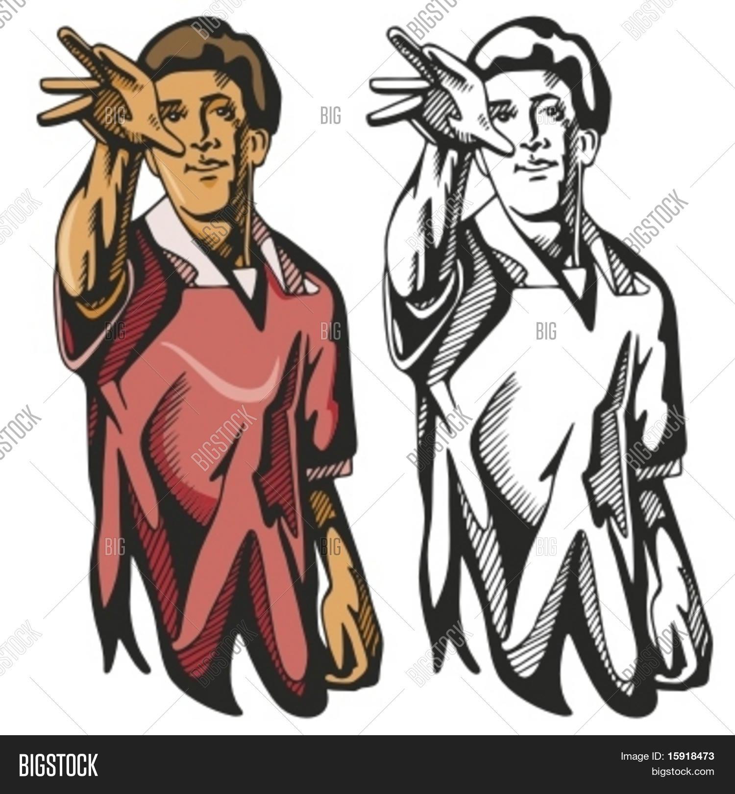 Darts Player. Vector Vector & Photo (Free Trial) | Bigstock
