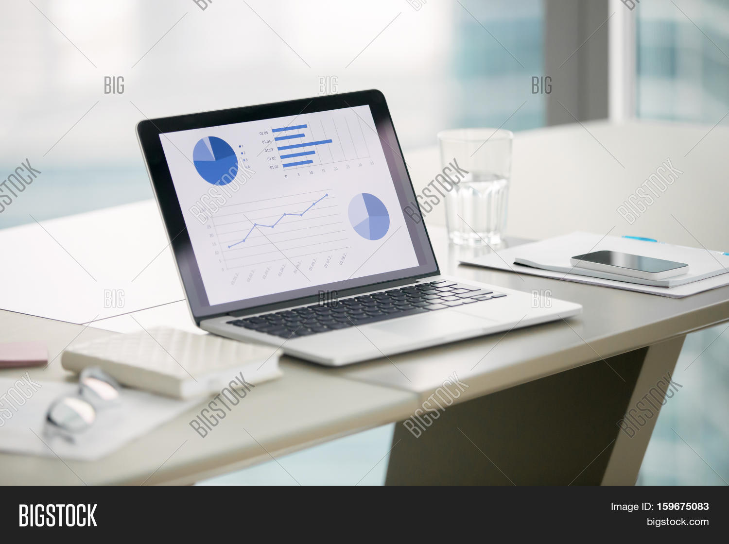 Closeup Laptop Graphs Image & Photo (Free Trial) | Bigstock