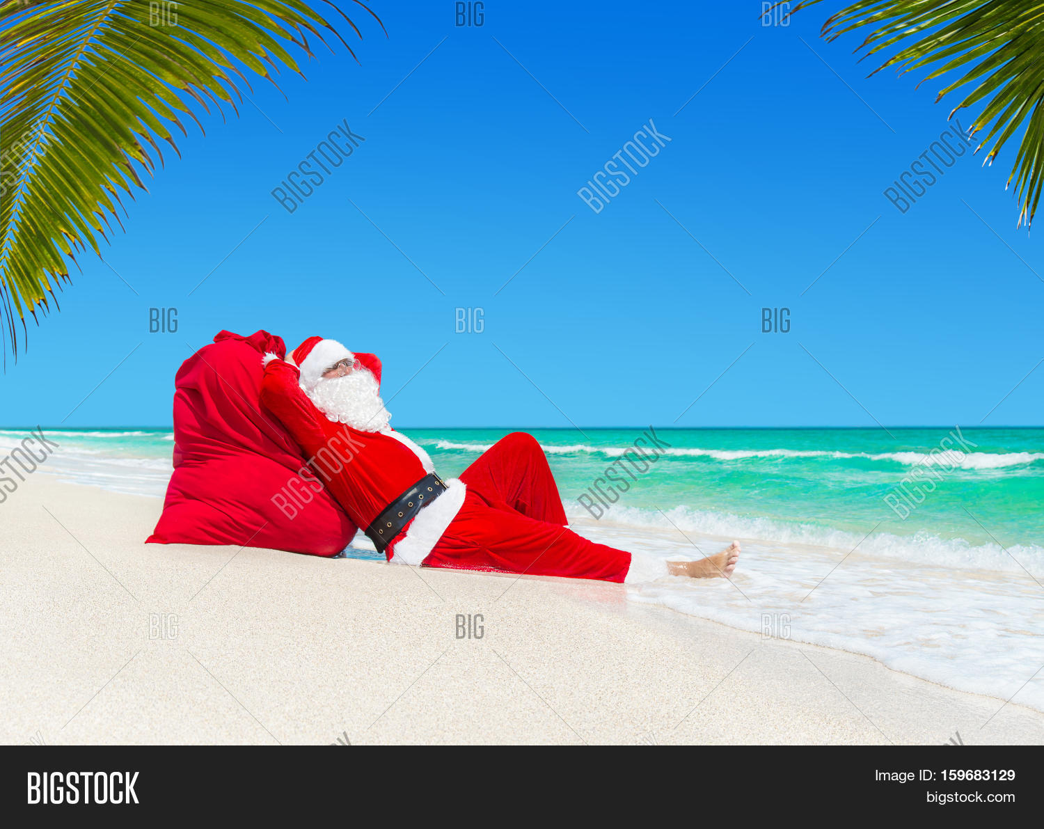 Santa Claus Sunbathing Image & Photo (Free Trial) | Bigstock