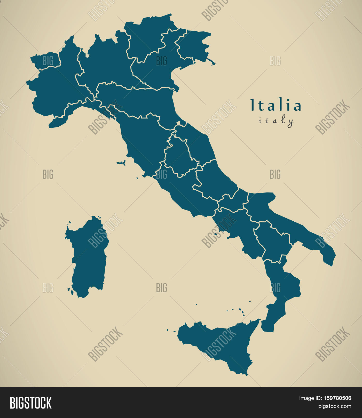 Modern Map - Italy Image & Photo (Free Trial) | Bigstock