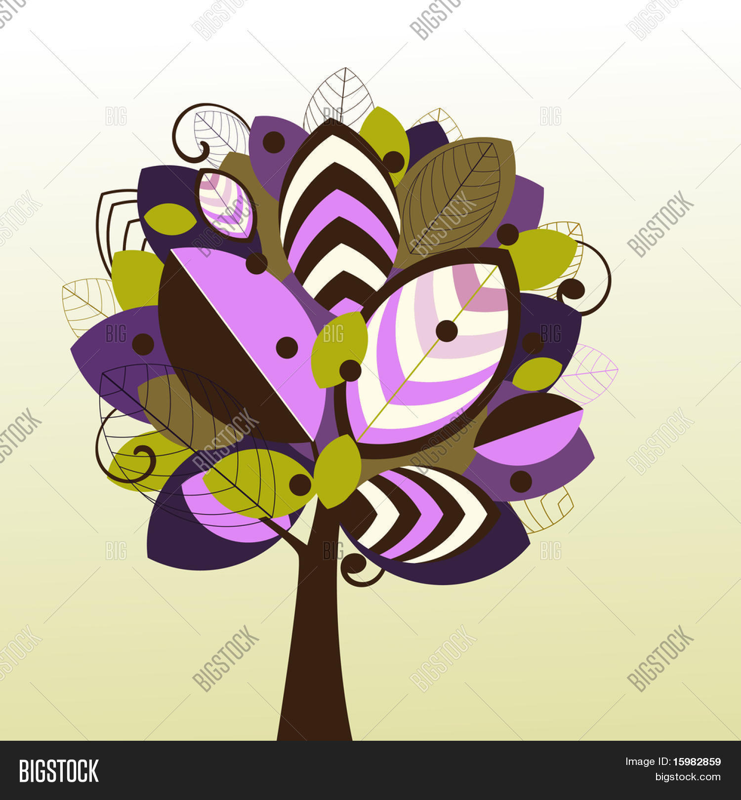 Beautiful Funky Tree Vector & Photo (Free Trial) | Bigstock