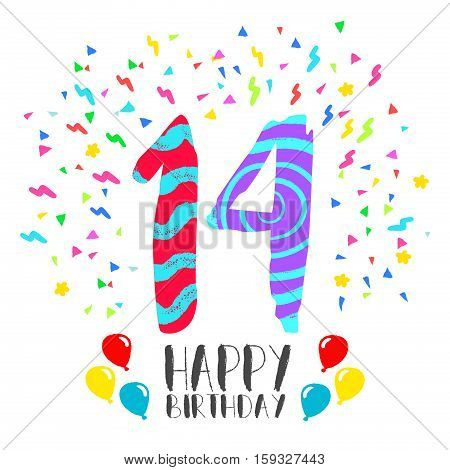 Happy Birthday 14 Vector & Photo (Free Trial) | Bigstock
