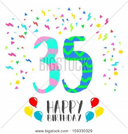 Happy Birthday 35 Vector & Photo (Free Trial) | Bigstock