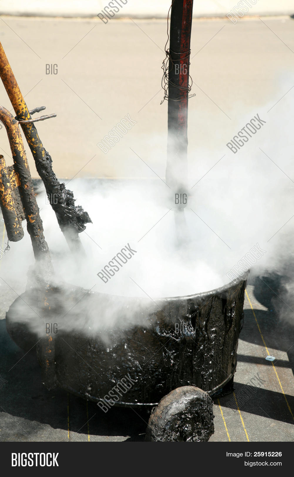 Hot Molten Tar Pours Image & Photo (Free Trial) | Bigstock