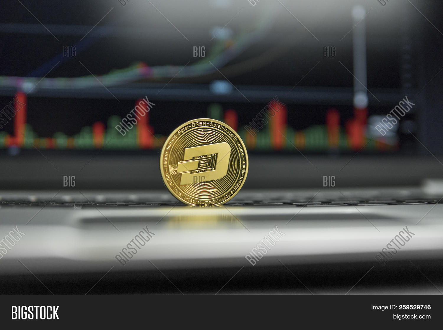 Golden Dash Coin On Image & Photo (Free Trial) | Bigstock