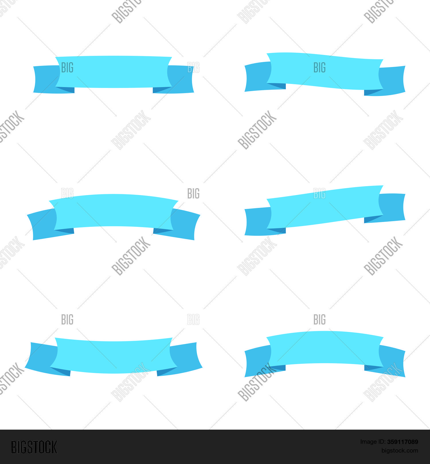 Set Blue Ribbon Vector & Photo (Free Trial) | Bigstock