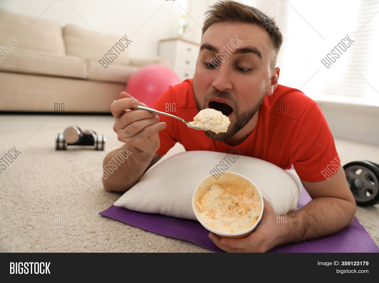 Lazy Young Man Eating Image & Photo (Free Trial) | Bigstock