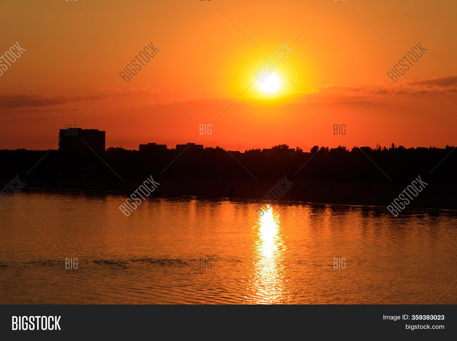 Orange Sunset Over Image & Photo (Free Trial) | Bigstock