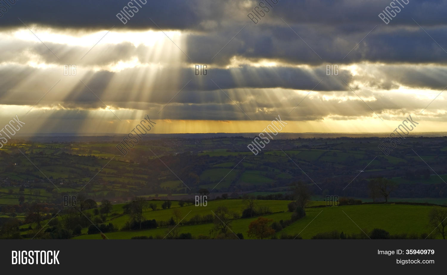 Sun-ray Landscape Over Image & Photo (Free Trial) | Bigstock