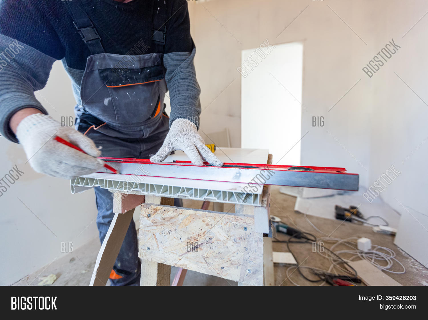 Worker Measuring Image & Photo (Free Trial) | Bigstock