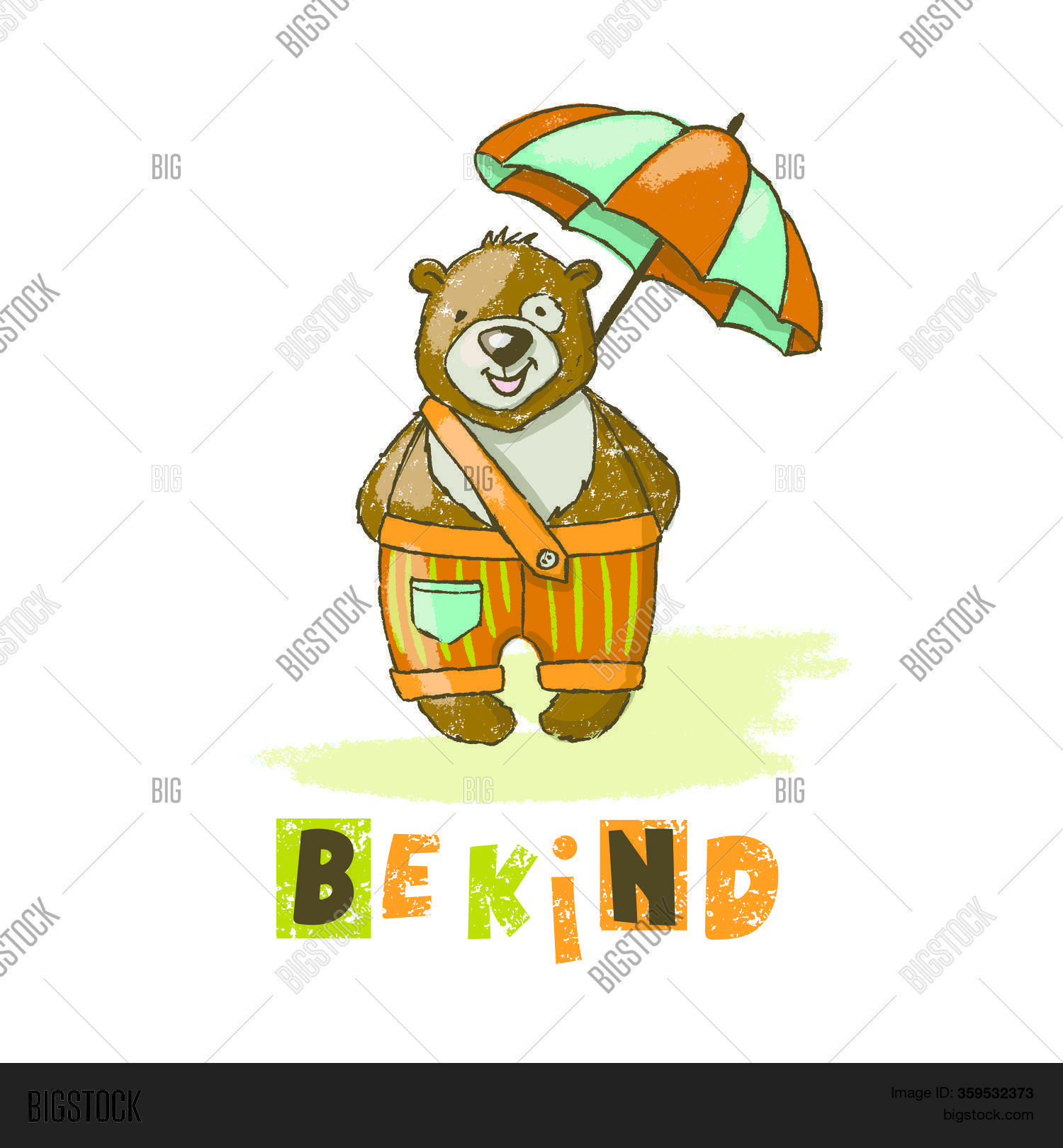 Be Kind Bear Cartoon Vector & Photo (Free Trial) | Bigstock