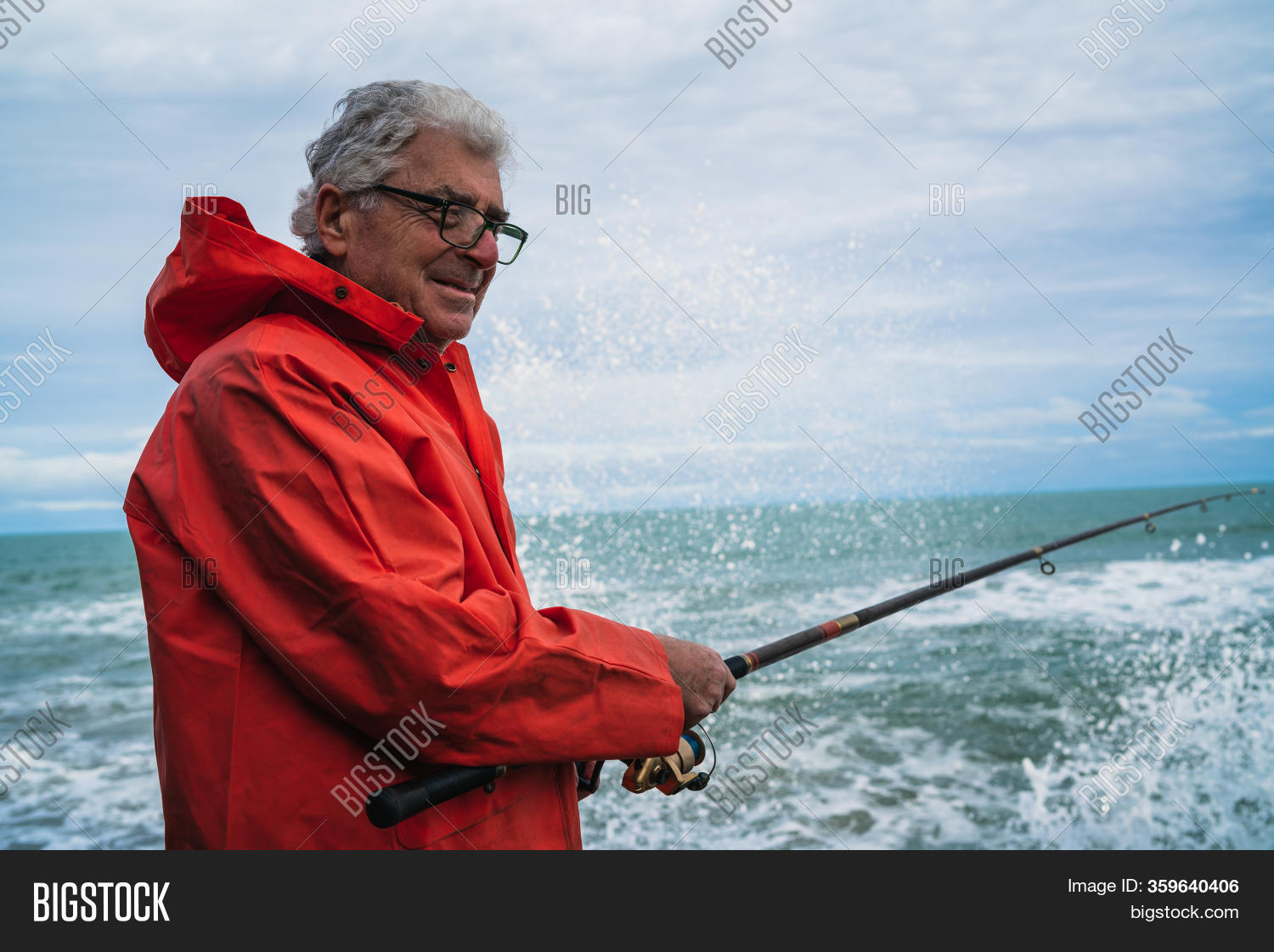 Old Man Fishing Sea Image & Photo (Free Trial) | Bigstock