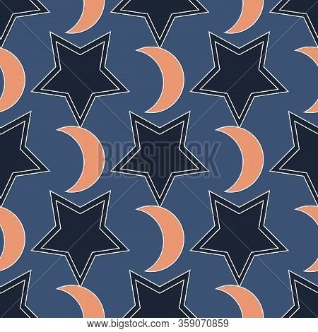 Moon Stars Pattern Vector & Photo (Free Trial) | Bigstock