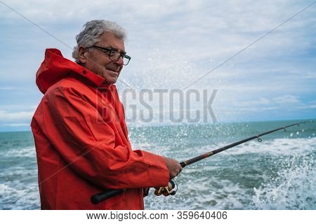 Old Man Fishing Sea Image & Photo (Free Trial) | Bigstock