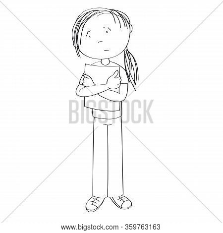 Sad Stressed Teenage Vector & Photo (Free Trial) | Bigstock