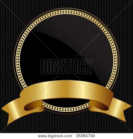 Gold Ribbon Black Vector & Photo (Free Trial) | Bigstock