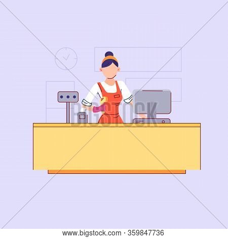 Cashier Red Uniform Vector & Photo (Free Trial) | Bigstock