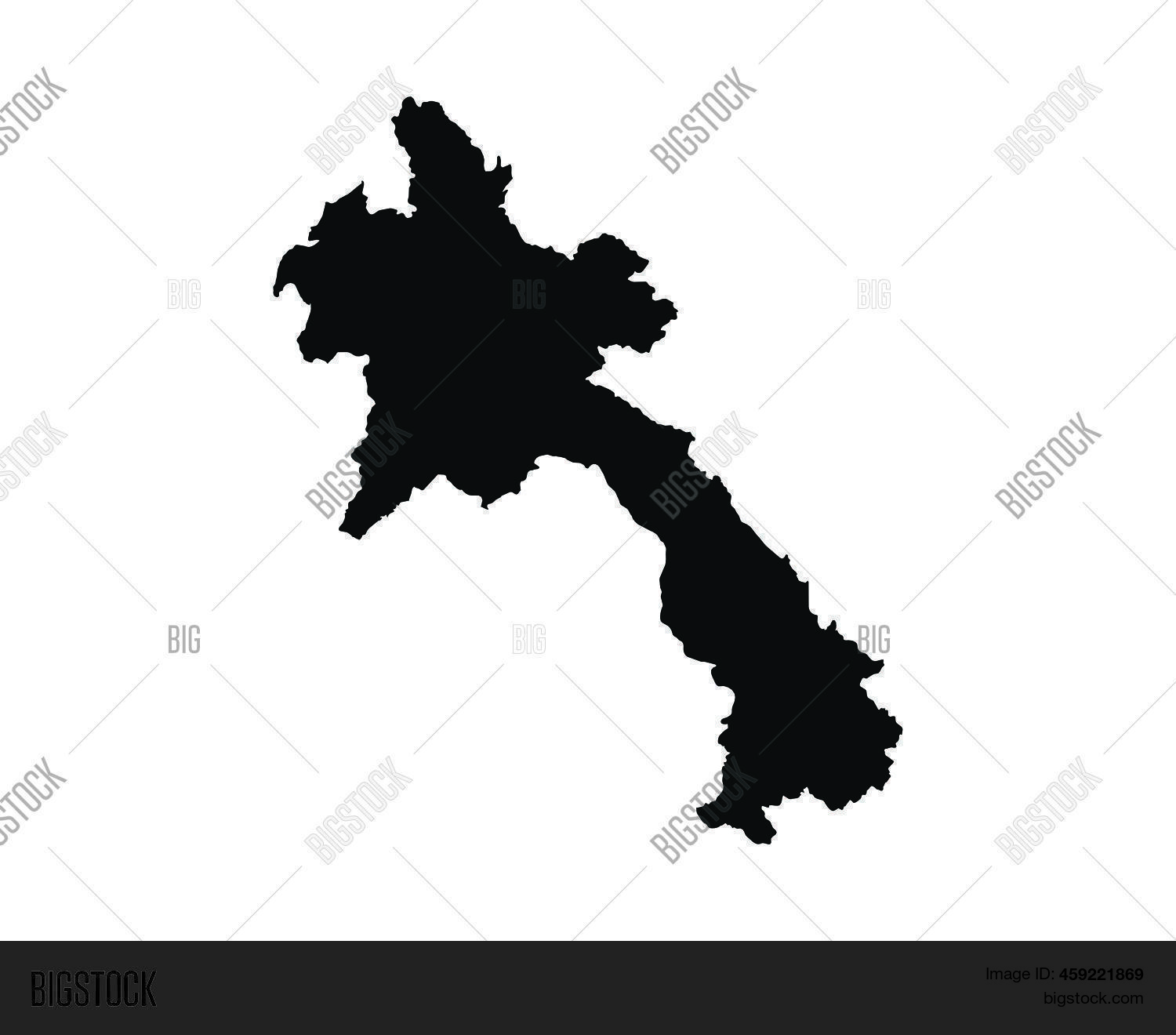 Laos Map. Lao Country Vector & Photo (Free Trial) | Bigstock