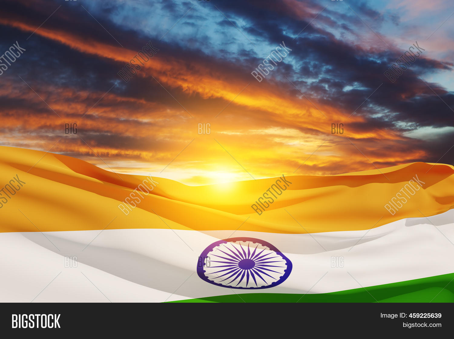 Waving India Flag On Image & Photo (Free Trial) | Bigstock