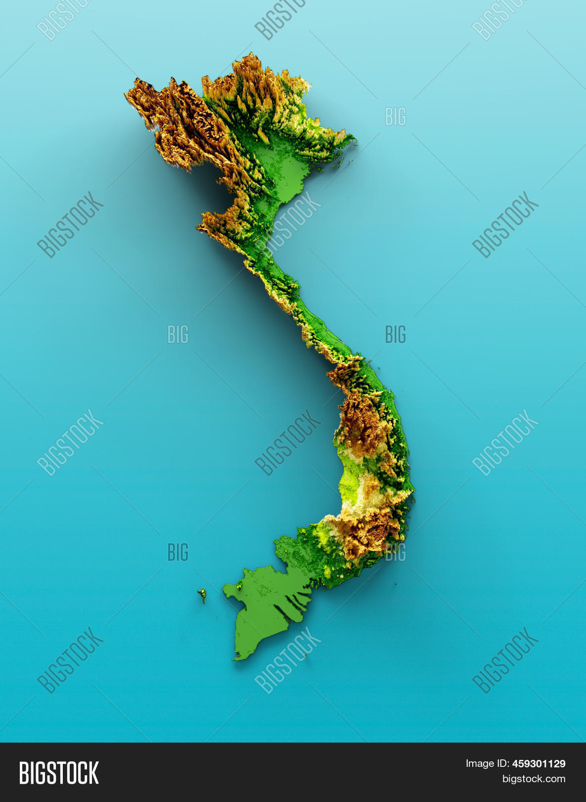 Vietnam Map Shaded Image & Photo (Free Trial) | Bigstock